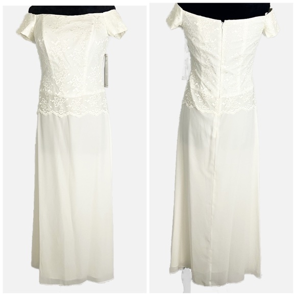 Chadwicks | Dresses | Nwt Chadwicks Lace Ivory Maxi Dress Wedding Dress ...